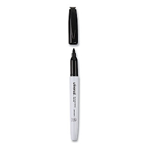 Universal 43671 Pen Style Dry Erase Marker, Fine/Bullet Tip, Black (Pack of 12)