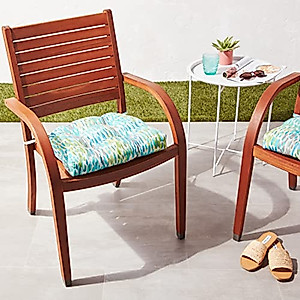 Pillow Perfect Outdoor/Indoor Make It Rain Cerulean Chair Pads, 2 Count (Pack of 1), Blue