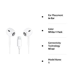 Apple Earbuds iPhone Headphones [Apple MFi Certified] Earphones with Lightning Connector (Built-in Microphone & Volume Control) Compatible with iPhone 14/13/12/11/XR/XS/X/8/7 Support All iOS System