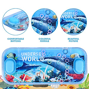 SevenQ Handheld Water Games, 4 Packs Ocean Theme Water Toss Ring Game Aqua Toy Water Ring Game for Kids Stocking Stuffers