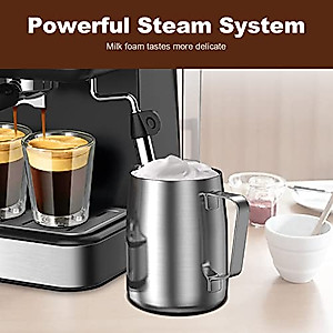 Geek Chef Espresso Machine, Espresso and Cappuccino latte Maker 20 Bar Pump Coffee Machine Compatible with ESE POD capsules filter&Milk Frother Steam Wand, for Home Barista, 950W, 1.5L Water Tank