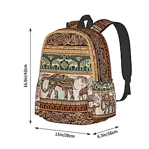 Nmbvcxz lotus elephants Backpack for Women 16.7 inch Travel Casual Laptop Backpack Lightweight Waterproof Durable Hiking Daypack