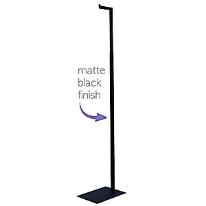 Only Garment Racks 2204 Matte Black Finish Single Garment Display Rack - Adjustable Height from 49" to 78" - Perfect Clothing Display Rack for Highlighting Featured Merchandise