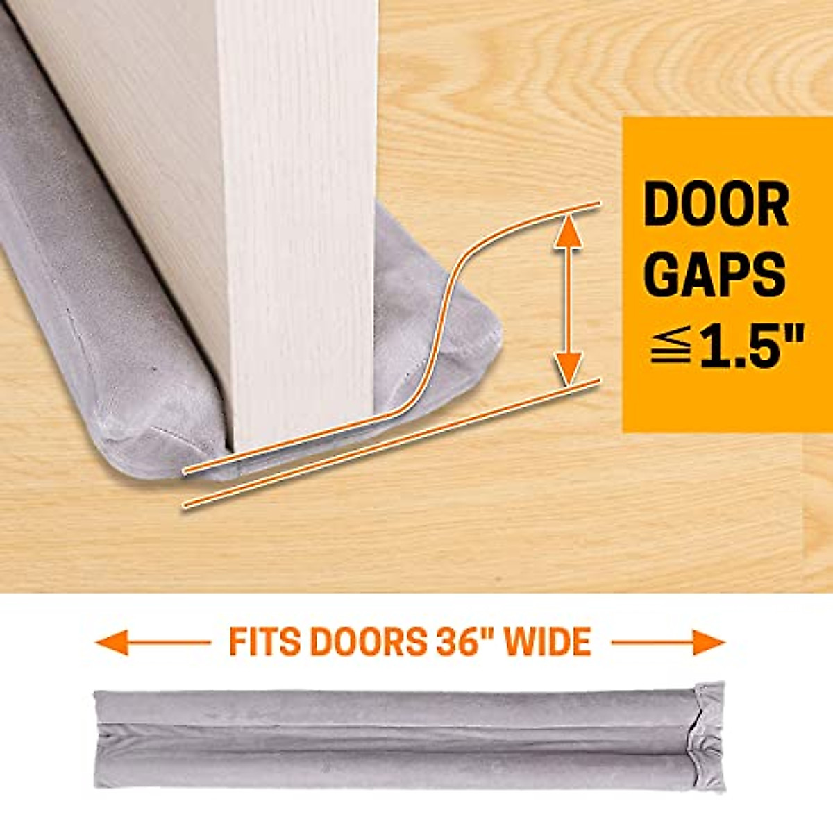VISEMAN 36 Inch Under Door Draft Stopper-Twin Door Draft Noise Blocker, Double Sided Door Draft Guard, Machine-Washable