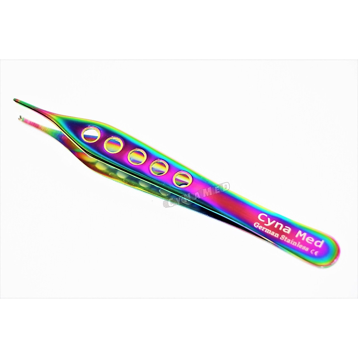 1X2 RAT TOOTHED ADSON TISSUE FORCEPS 4.75 inches 2PCS TITANIUM RAINBOW PREMIUM DISSECTING GERMAN GRADE CYNAMED