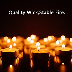 28Pcs Yellow Candles Beeswax Tealights Smokeless 4 Hour Burn Time Unscented Natural Beeswax Tea Lights,Perfect for Birthday Party,Wedding,Spa,Home Decor