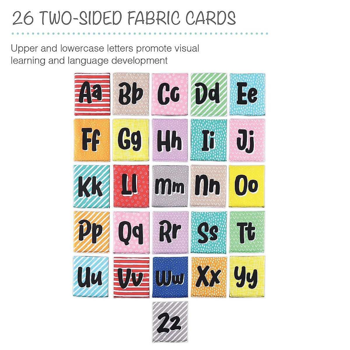 The Peanutshell Baby Soft Alphabet Flash Cards – Cloth ABC Book Cards for Babies & Toddlers, 26 Fabric Tiles, Infant to 36 Months Baby Books, Soft Alphabet Cards, Soft Alphabet Cards with Bag