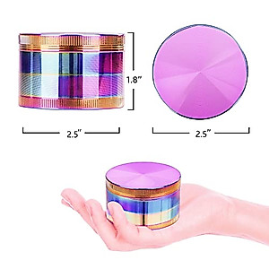 AIDCHEN Grinder Large 2.5 Inch Elegant Rainbow