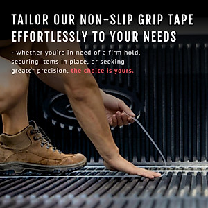 CATTONGUE GRIPS Non-Abrasive Grip Tape Heavy Duty Waterproof Anti Slip Tape for Indoor & Outdoor Use - Thousands of Grippy Uses: Home Goods, Hardware, Accessible Home and More! (Black Tape)