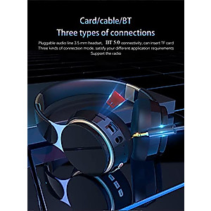 Wireless Headphones Gaming BT 5.0 Bluetooth Long Lasting Life Painless Wear Heavy Bass Upgraded Active Noise Canceling (Green)