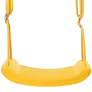 Children Swing Seat, Lightweight Outdoor Swing Set Accessories with Adjustable Ropes, Comfortable Swing Chair for Kids, Perfect for Backyard Use(Yellow)
