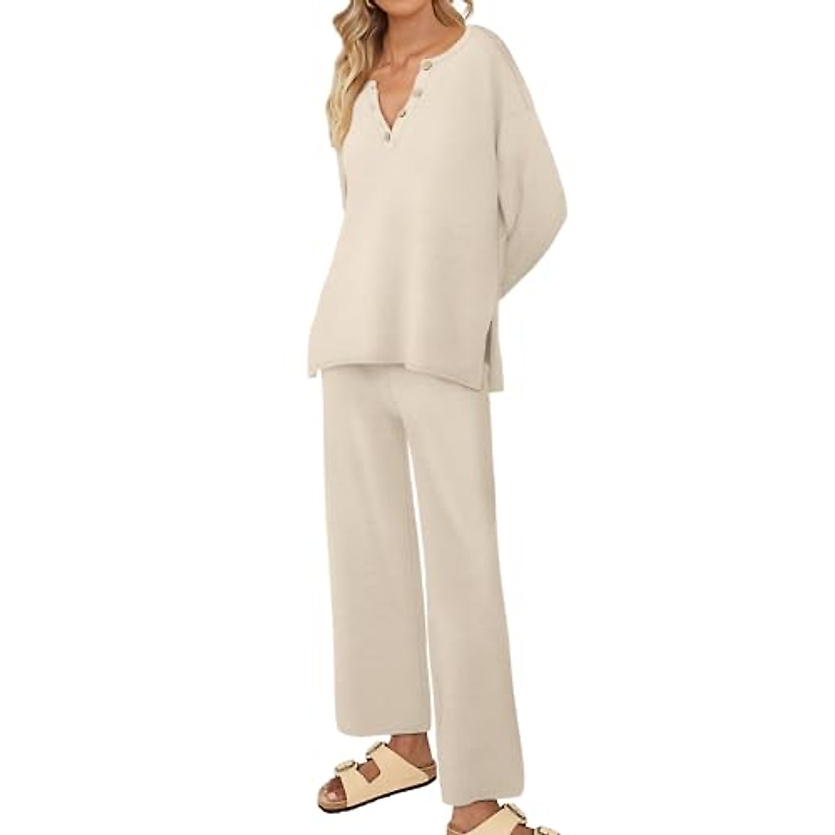 XIEERDUO Womens Loungewear Set,Jogging Suits for Women 2 Piece Outfits Beige XL