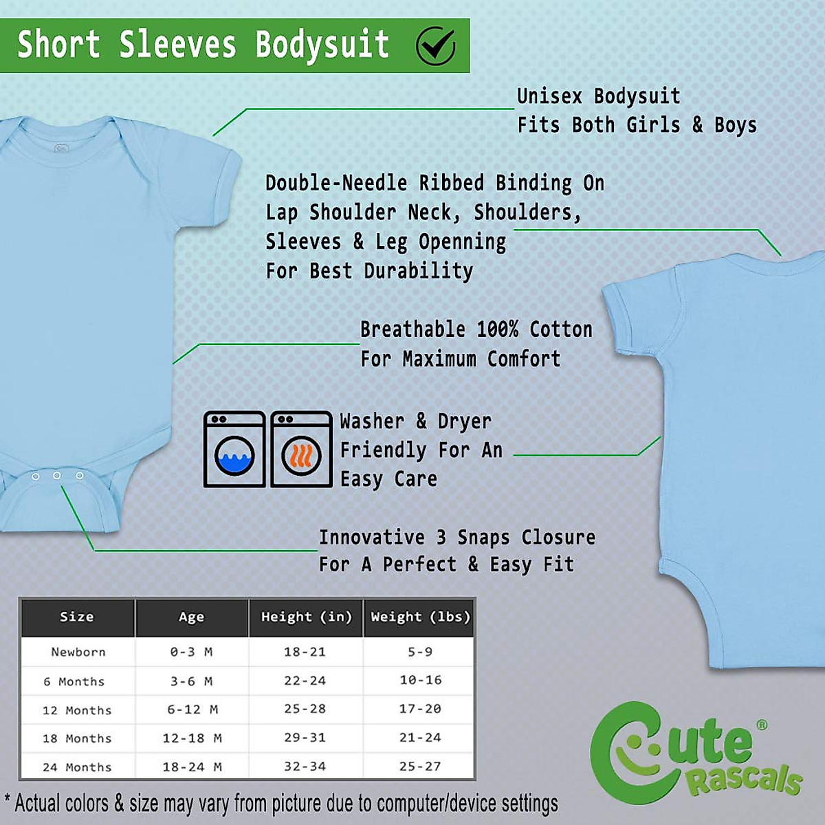 Custom Baby Bodysuit American Canadian and Cute. I'm The Whole Package Funny Cotton Boy & Girl Baby Clothes Light Blue Design Only 12 Months