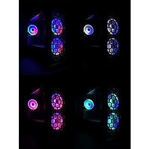 Apevia PRODIGY-BK Micro-ATX Gaming Case with 1 x Tempered Glass Panel, Top USB3.0/USB2.0/Audio Ports, 3 x RGB Fans, Black Frame