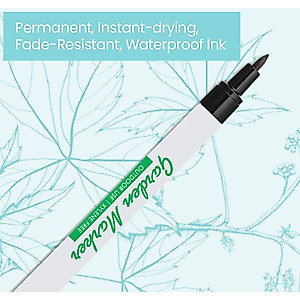 LINE42 Garden Markers for Outdoor Use, 0.8 mm Medium Point, Black - Fade Resistant Ink, Waterproof, Xylene Free, No Smudging, Dries Quick, Alcohol Based Garden Marker Pen, Use On Almost Any Surface