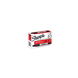 Sharpie Twin Tip Permanent Markers, Fine and Ultra Fine - Black (12 Count)