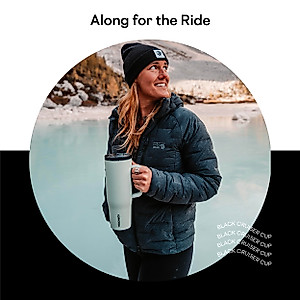 Corkcicle Cruiser Insulated Tumbler with Handle and Straw, Black, 40 oz – Reusable Water Bottle Keeps Beverages Cold for 20 Hours, Hot for 9 Hours – Cupholder Friendly, Spill Proof Tumbler