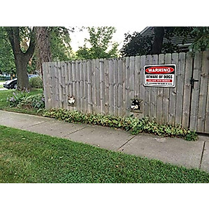 JW Signs Beware of Dog Sign (2 Pack) 10”x7” Reflective Metal Signs 0.40 Aluminum Sign Pre-Drilled Holes For Easy Mounting Indoor or Outdoor Use for Fence Door or Gate