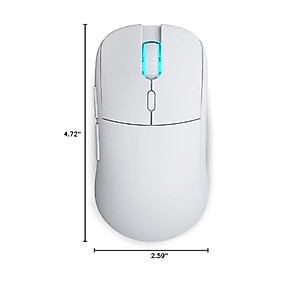 PWNAGE Ultra Custom Wireless Symm 1 Gen 2.0 - Ultra Lightweight Honeycomb Design Gaming Mouse 3370 Sensor - PTFE Skates - 6 Buttons - 74G (White, Solid Sides)