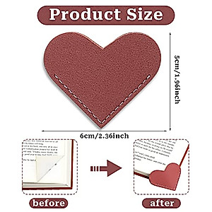 Leather Heart Bookmark,2 pcs Bookmarks for Women,Portable Book Marks Women Gift,Book Accessories for Reading Lover,Cute Handmade Book Reading Gift for Book Lovers