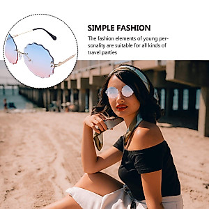 NUOBESTY 1pc Sunglasses Circle Glasses Fashion Glasses for Women Stylish Eyeglasses Circle Mirrored Hipster Round Glasses Stylish Glasses for Women Resin Decorate The Flowers Miss