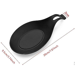 3PCS Black Silicone Spoon Rests Kitchen Scoop Bracket Stand Spoon Shelf Utensil Spatula Holder for Home Restaurant Supply