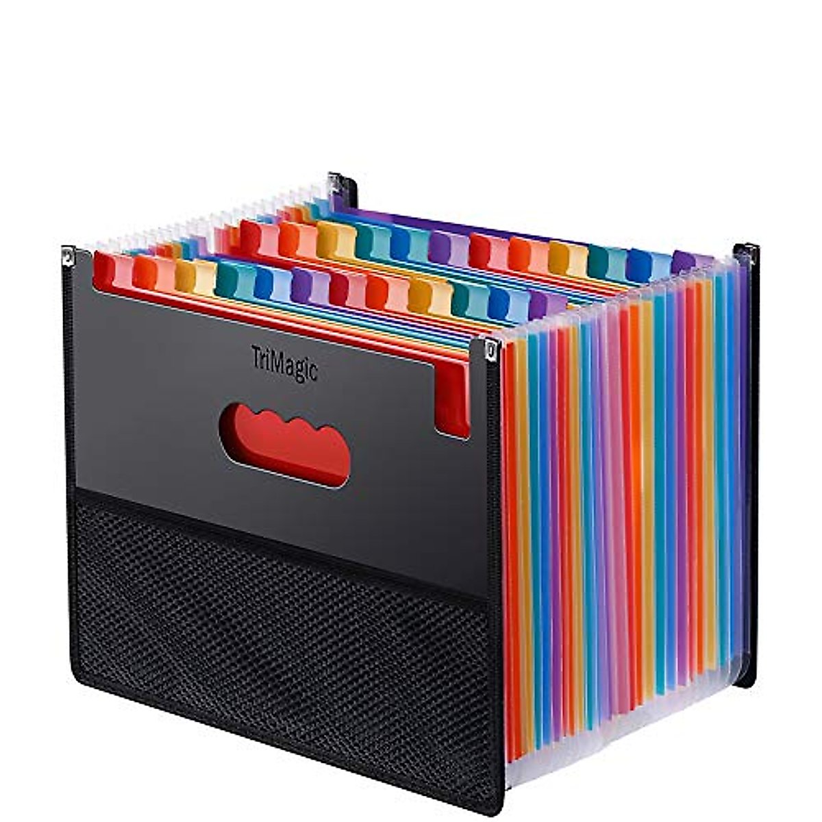 TriMagic Accordian Alphabetical File Organizer, Expanding Accordion Filing File Folder Organizer with 24 Pockets, A-Z Expandable Paperwork Paper Keeper Invoice Receipt Bill Document File Box