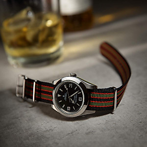 Archer Watch Straps - Classic Military Style Nylon Watch Bands (Black/Red/Green, 20mm)