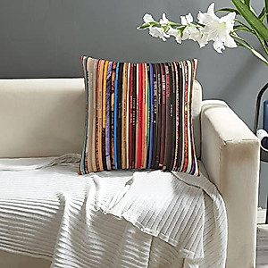 TWSZGD Indie Rock Vinyl Records Pillow Case Decorative Square Throw Pillow Covers Cushion Case Pillowcase for Sofa Couch Bed Chair Car 18x18 Inch/45x45 cm