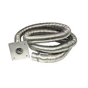 Simpson Dura Vent 2" X 10' Outside Air Kit Aluminum Flex Pipe Kit for Pellet Stove Fresh Air Intake