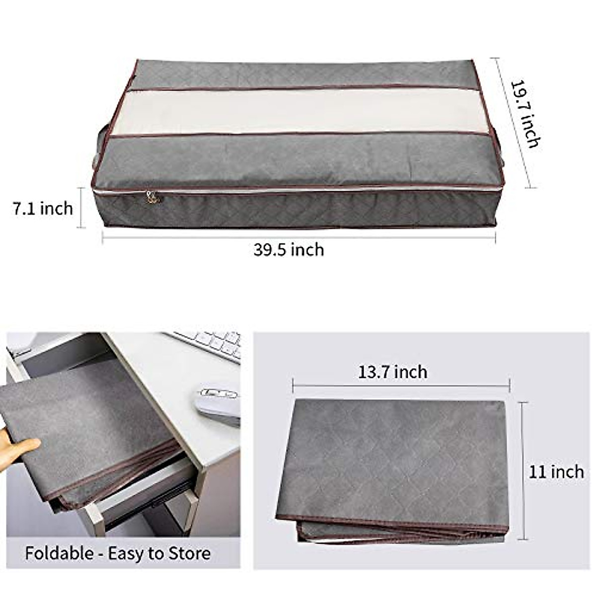 Underbed Storage Containers - 2 Pack 100L Large Capacity Clothes Storage Containers Box │ Foldable Clothing Organization and Storage Bins with Lids for Clothing Blanket Shoe │ Fabric Underbed Storage Bags Totes