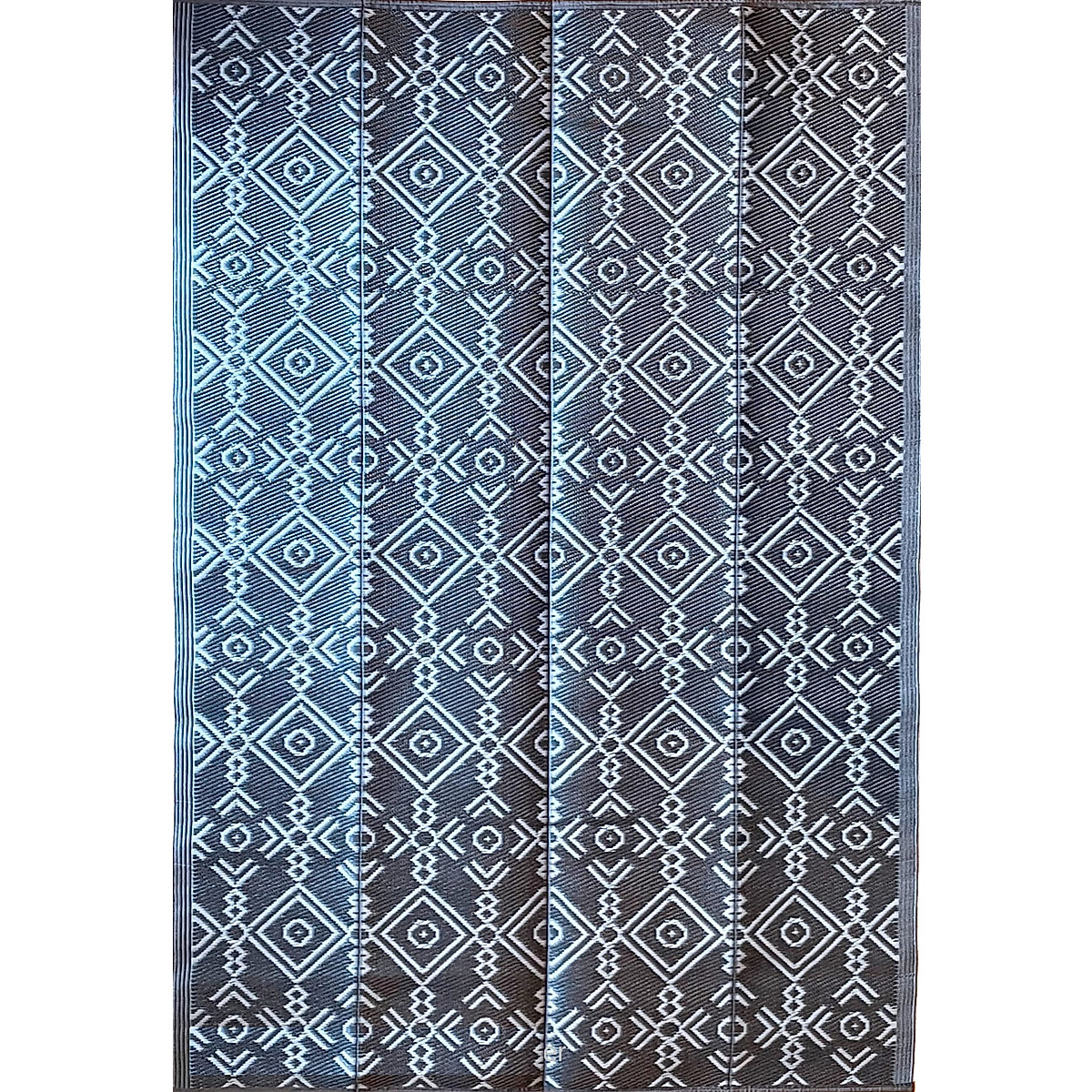 BalajeesUSA Outdoor Rug - 5x7 Grey Reversible Recycled Plastic Straw Patio Decor Waterproof Large RV Camper mat Camping 7032