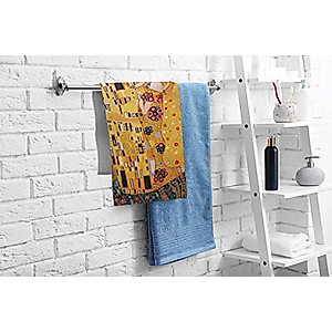 oFloral Hand Towels Cotton Washcloths Gustav Klimts The Kiss Oil Painting Art Comfortable Super-Absorbent Soft Towels for Bathroom Beach Kitchen Spa Gym Yoga Face Towel 15X30 Inch,