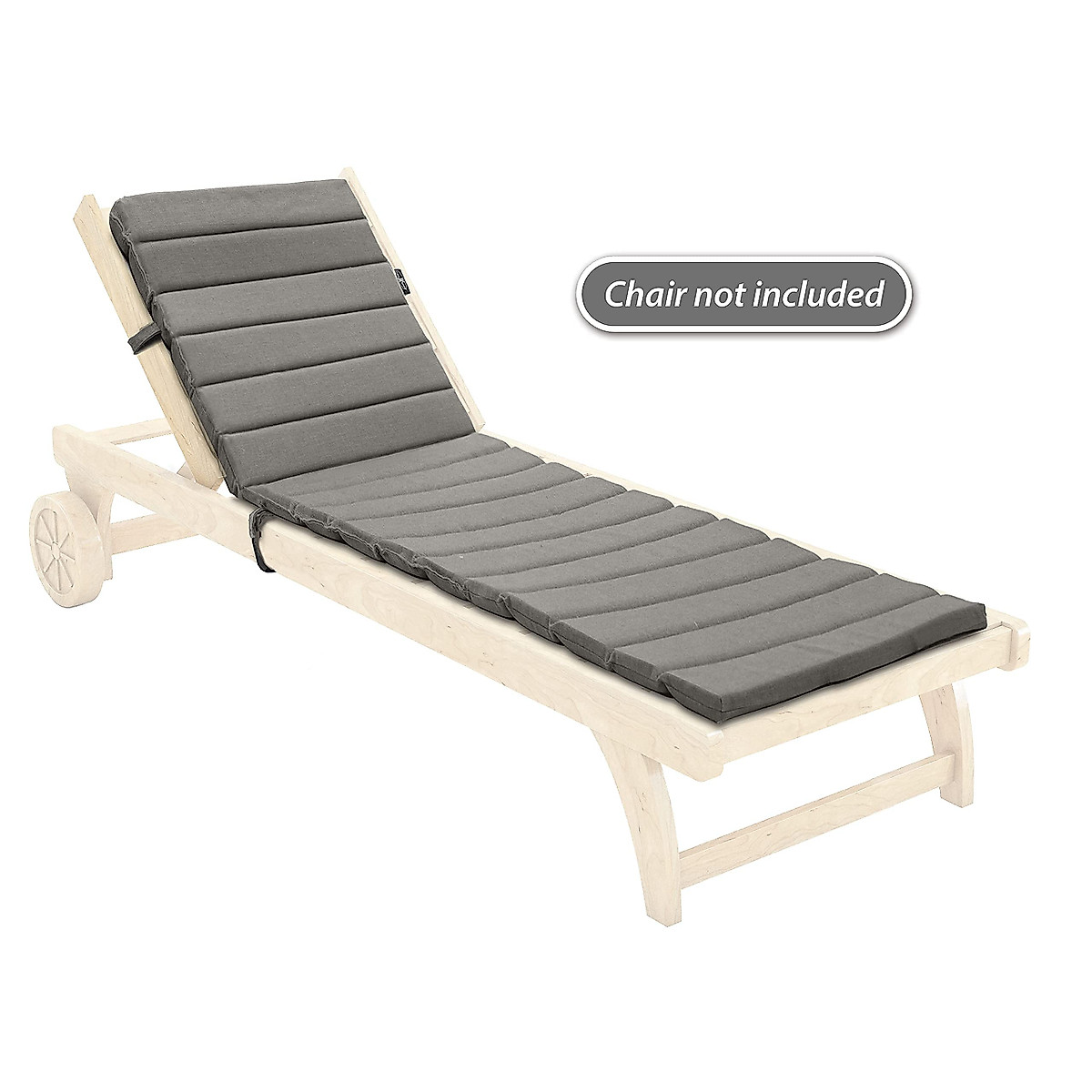 JCA Outdoor All-Weather Patio Chaise Lounge Chair seat Cushion with Quick Drying Olefin Fabric & high Density Filler for Your Chair -Chair not Included (Mulch Charcoal Grey)