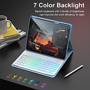 iPad Pro 12.9 inch Case with Keyboard, Keyboard Case(for 12.9-inch iPad Pro 6th Generation 2022, 5th/4th/3rd Generation) - Wireless Detachable Keyboard- with Pencil Holder for 2022 iPad Pro 12.9