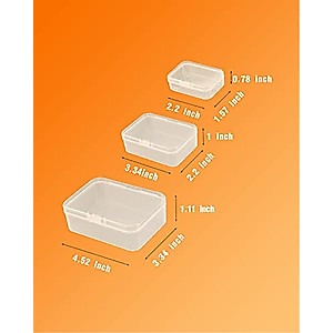 Clear Plastic Beads Storage Containers Empty Mini Storage Containers Box,Beads Storage Box with Hinged Lid Plastic Storage Containers with Lids for Pins, Small Items,Beads,Earplugs (28 Pack)