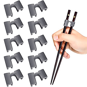 10 Pieces Chopstick Helper Training Chopsticks Connector Reusable Plastic Training Chopstick Helper for Adults, Beginner, Trainer or Learner