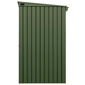 Scotts 10' x 4' Garden Storage Shed Outdoor Lockable Water-Resistant Steel Building with Tool Hanger and Pent Roof, Green
