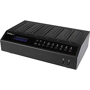 StarTech.com 6-Bay Hard Drive Duplicator/Eraser, Standalone 1:5 HDD/SSD Cloner/Copier, USB 3.0/eSATA to SATA Docking Station, Disk Sanitizer/Wiper, DOD Erasing, Cloning Toolless Device (SATDOCK5U3ER)