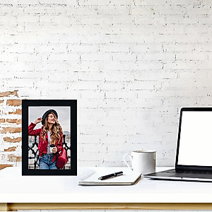 4x6 Picture Frame Set of 7, Wood Photo Frames for 4x6 Pictures Wall Gallery Black 4x6 Frames Tabletop or Wall Mount Display for Prints, Photos, Paintings, Landscape and Kids Artwork (Black)