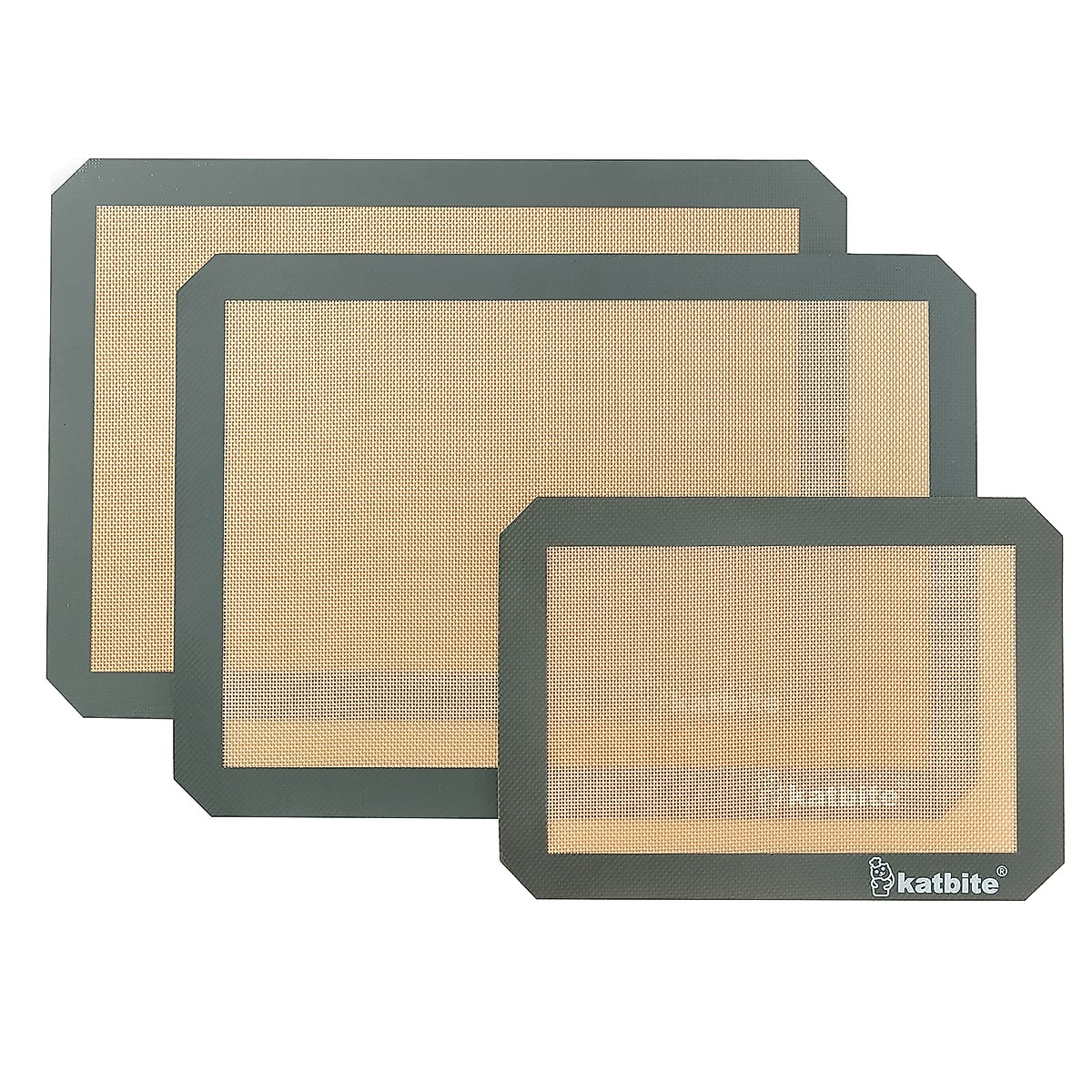 Silicone Baking Mats Set of 3-2 Half Sheets Mats (11 5/8" x 16 1/2") + 1 Quarter Baking Sheets & Silicone Pastry Mat 26" x 16"