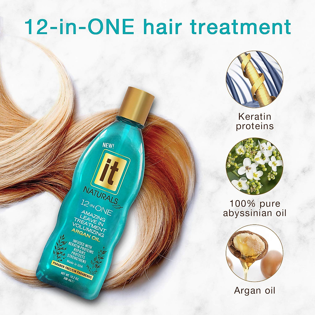 It Haircare 12-in-one Amazing Moroccan Argan Oil Leave-in Treatment, 10.2 Oz