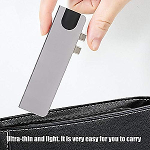 USB C Hub, 7 in 1 Type C HUB Multiport Adapter with 2 USB3.0, 4K HDMI Port, Gigabit LAN Port for MacBook/MacBook Pro 2017/2018.