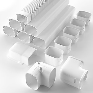 Toutgood 5'' 20Ft Mini Split Line Set Cover for Ductless Air Conditioners and Heat Pumps Systems Tubing Decorative, Upgraded UV-Proof Strong&Durability PVC Pipe