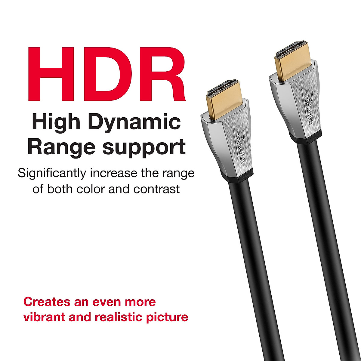 Rocketfish 4K UltraHD/HDR in-Wall Rated HDMI Cable - HDMI Cable Supports 4k Ultra HD & Dolby Atmos - Premium Cable for HDR & Quality Audio - Premium & Durable Black HDMI Cable - 1.5'