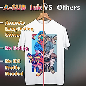 A-SUB 600ML Autofill Premium Sublimation Ink for F170 ET 2400 ET-2803 ET 2850 ET 2800 ET-2720 ET-2760 ET-4800 ET-15000 ET-3760 for Transfer T-Shirts Mugs Tumblers (Autofill/ICC-Free/Anti-UV)