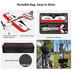 Radiolink A560 Ready to Fly (RTF) 3D RC Airplane 580mm Wingspan with Byme-A Gyro FC, 6 Flight Modes, Brushless Motor 15A ESC RC Plane, T8S TX & R8XM RX Voltage Telemetry for Beginner or Experienced