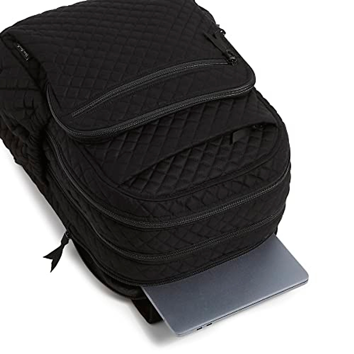 Vera Bradley Women's Cotton XL Campus Backpack, Black - Recycled Cotton, One Size