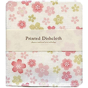 Nawrap Printed Dishcloths Set of 3, Japanese White-Eye + Clover + Flower