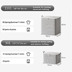 Large Blanket Storage Containers, Collapsible Storage Bins with Lids, Zip Storage Cube Bins with Handles Storage Cubes for Clothes Books (A, one size)
